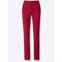 Bequeme Jeans COSMA Gr. 42, Normalgrößen, rot (dunkelrot) Damen Jeans