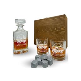 Lasernauten Whiskyglas Whisky Set mit Gravur Traktor Karaffe 700 ml und Gläser in Geschenkbox