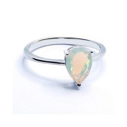 Goldene Hufeisen Siegelring echter Edelopal Ring 925 Sterling-Silber Rhodiniert Damen Edelsteine