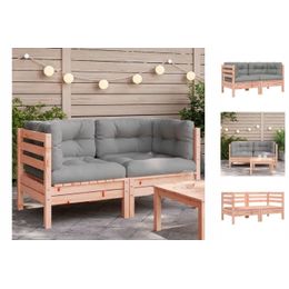 vidaXL Gartenbank Garten-Ecksofa mit Kissen 2 Stk Massivholz Douglasie