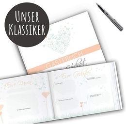 bigdaygraphix Notizbuch Mintschmetterling Hochzeitsfragen Gästebuch