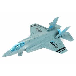 Toi-Toys Spielzeug-Flugzeug KAMPFFLUGZEUG ALFAFOX A-98 mit Rückzug Blau 23cm Spielzeug 59