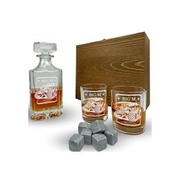 Lasernauten Whiskyglas Whisky Set mit Gravur Traktor Karaffe 700 ml und Gläser in Geschenkbox