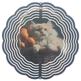 Ladreas Windspiel Edelstahl 3D Windspiel Windspinner 20cm Katze Korb 2 WI375