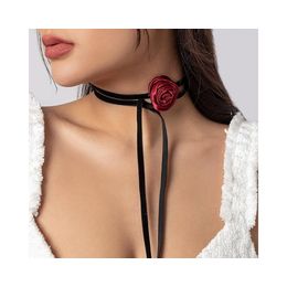 ANLÜDE Choker Künstliche Blume Halskette Vintage Blume Fliege Halskette (1-tlg)