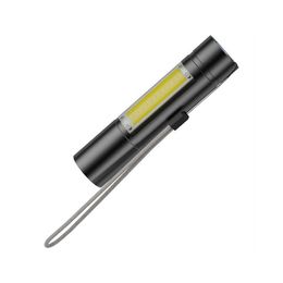 Bifurcation LED Taschenlampe Aufladbare Mini-USB-Außentaschenlampe mit COB-Seitenlicht (1-St)