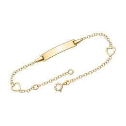 UNIQUE Goldarmband Ident Armband aus 375er Gold mit Herzen von UNIQUE (Länge: 14cm)