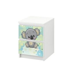 Sunnywall Möbelfolie passend für IKEA Malm Kommode Schrankfolie Aufkleber mit Koala Motiv