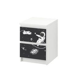Sunnywall Möbelfolie passend für IKEA Malm Kommode Schrankfolie Aufkleber Astronaut Motiv