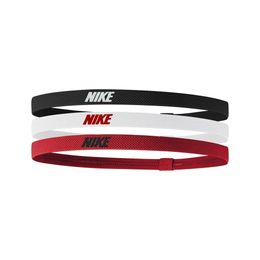 Set mit 3 Stirnbändern Nike Elastic Schwarz m/Weiß/Rot Unisex - DR5205-083 ONE