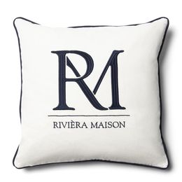 Rivièra Maison Kissenbezug RM Monogram, weiß, 50x50