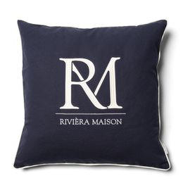 Rivièra Maison Kissenbezug RM Monogram, blau, 60x60