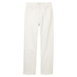 Tom Tailor Mädchen Straight Jeans mit recycelter Baumwolle, weiß, Uni, Gr. 152