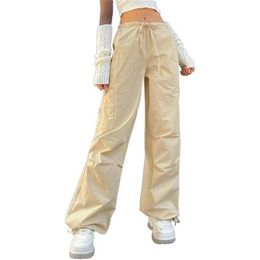 FIDDY Latzhose Cargohose Damen Baggy High Waist Weites Bein Hose Jogginghose