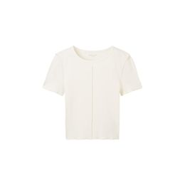 Tom Tailor Mädchen Cropped T-Shirt, weiß, Uni, Gr. 176