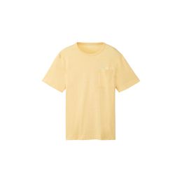 Tom Tailor Herren T-Shirt in Melange Optik, gelb, Melange Optik, Gr. XXXL