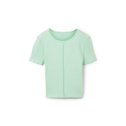Tom Tailor Mädchen Cropped T-Shirt, grün, Uni, Gr. 140