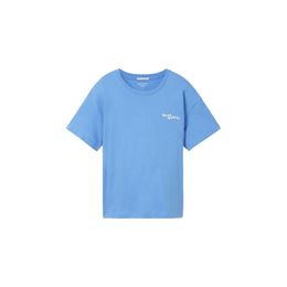 Tom Tailor Mädchen Oversized T-Shirt mit Print, blau, Motivprint, Gr. 152