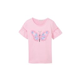 Tom Tailor Mädchen T-Shirt mit Bio-Baumwolle, rosa, Uni, Gr. 92/98