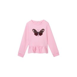 Tom Tailor Mädchen Sweatshirt mit Bio-Baumwolle, rosa, Uni, Gr. 92/98