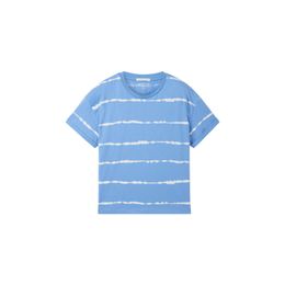 Tom Tailor Mädchen Oversized T-Shirt mit Bio-Baumwolle, blau, Batikmuster / Tie-Dye Effekt, Gr. 152