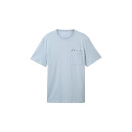Tom Tailor Herren T-Shirt in Melange Optik, blau, Melange Optik, Gr. XL