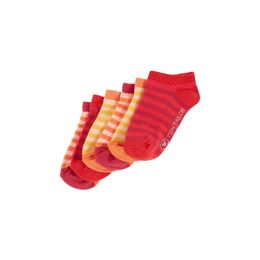 Tom Tailor Unisex Sneaker Socken im 6er-Set, rot, Streifenmuster, Gr. 23-26