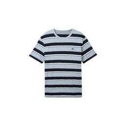 Tom Tailor Herren Gestreiftes T-Shirt, blau, Streifenmuster, Gr. XL