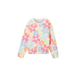 Tom Tailor Mädchen Cropped Sweatshirt mit Bio-Baumwolle, rosa, Allover Print, Gr. 104/110