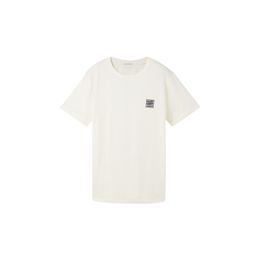 Tom Tailor Jungen T-Shirt mit Bio-Baumwolle, weiß, Uni, Gr. 140