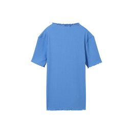 Tom Tailor Mädchen T-Shirt mit recyceltem Polyester, blau, Uni, Gr. 176