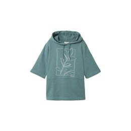 Tom Tailor Damen Sweatshirt mit Bio-Baumwolle, grün, Motivprint, Gr. XXL