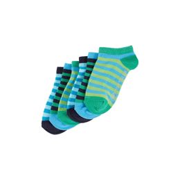 Tom Tailor Unisex Sneaker Socken im 6er-Set, grün, Streifenmuster, Gr. 31-34