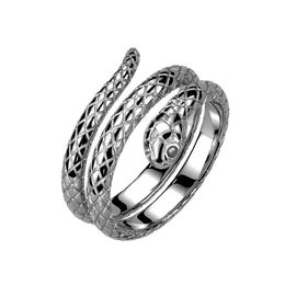 BUNGSA Fingerring Ring Schlange silber aus Edelstahl Unisex (Ring