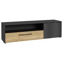 TV-Board FORTE Sideboards Gr. B/H/T: 164,2cm x 47,2cm x 42cm,, schwarz (schwarz, mauvella eiche, terra)