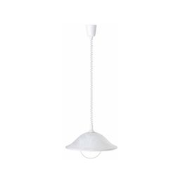 Brilliant Lampe Freya Pendelleuchte 41cm Rollizug weiß/weiß-alabaster 1x A60, E27, 60W, geeignet für Normallampen (nicht enthalten) Höhenverstellbar durch Rollizug