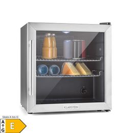 Klarstein Beersafe L K&uuml;hlschrank 47 Liter 2 B&ouml;den Panoramaglast&uuml;r Edelstahl Silber 50 Liter