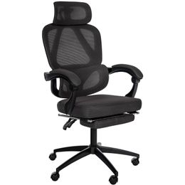 CLP B&uuml;rostuhl Gander Ergonomisch I Verstellbare Kopfst&uuml;tze I Fu&szlig;st&uuml;tze, Lendenwirbelst&uuml;tze, 360&deg; Drehstuhl I 135&deg; Kippfunktion