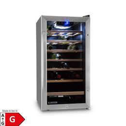 Klarstein Vinamour 26 Uno Weinkühlschrank 26 Flaschen 88 Liter Edelstahl LED 88 Liter