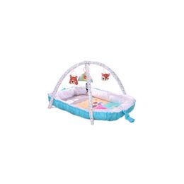 Lorelli Spielbogen Krabbeldecke Nest 2 in 1 Babynest h&auml;ngende Stofftiere Spiegel blau
