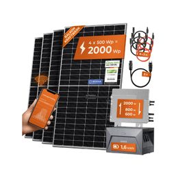 2000W + Anker 2 PRO Solarway&reg; All In One Balkonkraftwerk mit Speicher 2000W komplett Steckdose - 1,6 kWh Anker Solix 2 PRO Speicher - Solaranlage Komplettset - 500W bifaziale Solarmodule & Anker Speicher & Zubeh&ouml;r