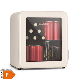 Klarstein PopLife 48 Getränkekühler Kühlschrank 0-10 °C Retro-Design Creme 48 Liter