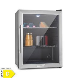 Klarstein Beersafe XL K&uuml;hlschrank 60 Liter 2 B&ouml;den Panoramaglast&uuml;r Edelstahl Silber 60 Liter