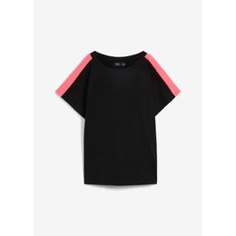 bonprix T-Shirt mit Volantärmel und Neonstreifen