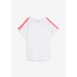 bonprix T-Shirt mit Volantärmel und Neonstreifen