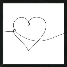 Pro Art Gerahmtes Bild LINE ART HEART (BHT 32,50x32,50x1,80 cm)