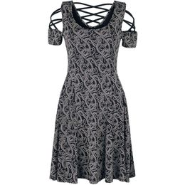 Black Premium by EMP Kleid mit Schnürung und keltisch anmutendem Print Kurzes Kleid schwarz in L