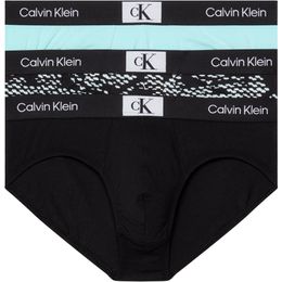 Calvin Klein Ck 96 Slips, 3er-Pack, Logo-Bund, für Herren, blau, XL