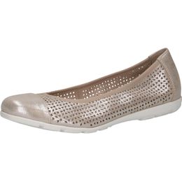 Caprice Ballerina, Ziegenleder, Metallic, für Damen, beige, 37