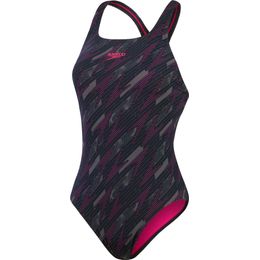 Speedo® Badeanzug, schnelltrocknend, Medalist-Design, für Damen, schwarz, 42